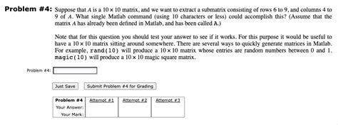 Solved Roblem 4 Suppose That A Is A 10×10 Matrix And We