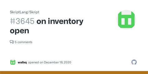 On Inventory Open Issue SkriptLang Skript GitHub