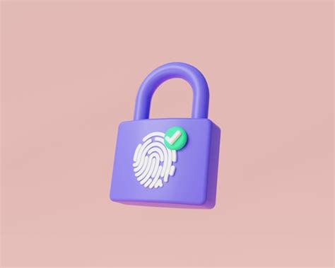 Premium Photo Padlock With Fingerprint Icon Security Concept Data