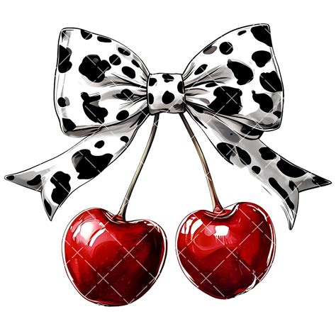 Cherry Dalmatian Png Cherry And Bow Png Cherry Bow Clipart Cherry Bow Png Cute Cherry Png Trendy