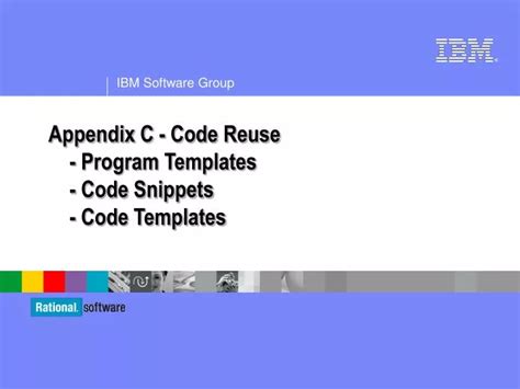 PPT Appendix C Code Reuse Program Templates Code Snippets Code Templates PowerPoint