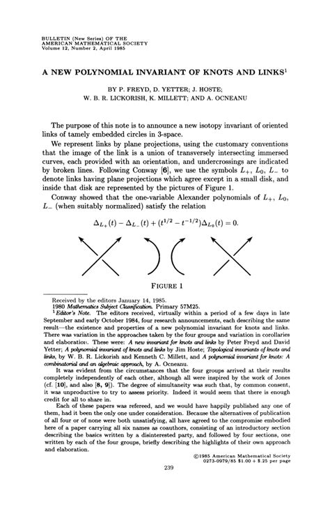 PDF A New Polynomial Invariant Of Knots And Links
