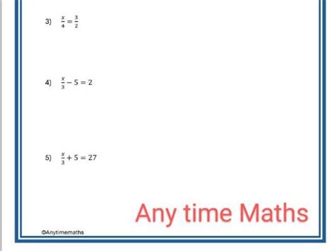 Algebra Solving Linear Equations With Answers Teaching Resources