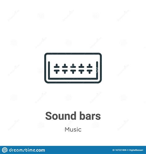 Sound Bars Outline Vector Icon Thin Line Black Sound Bars Icon Flat Vector Simple Element