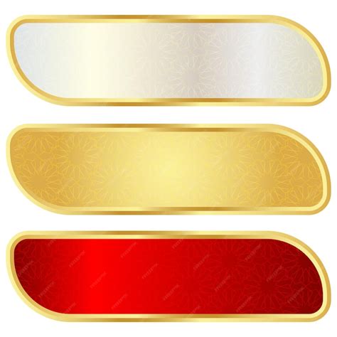 럭셔리 화이트 골든 세트 아랍 이슬람 배너 타이틀 프레임 텍스트 박스 투명한 배경 프리미엄 벡터