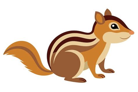 Premium Vector A Cartoon Of A Squirrel With A Striped Tail