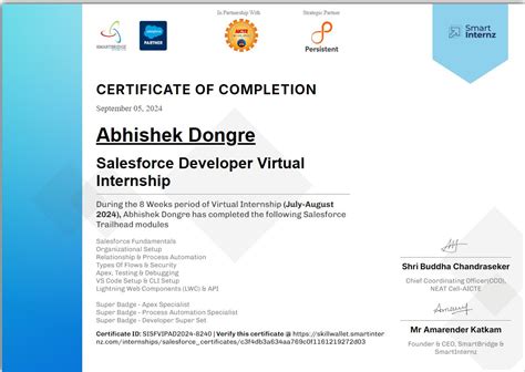 Abhishek Dongre On Linkedin Salesforce Trailhead Smartinternz Virtualinternship Smartbridge…