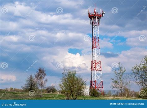 4g And 5g Cellular Macro Base Station Or Base Transceiver Station Telecommunication Tower
