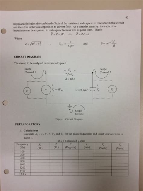 Solved ELECTRIC CIRCUITS LAB AC ANALYSIS OF SERIES RC Chegg