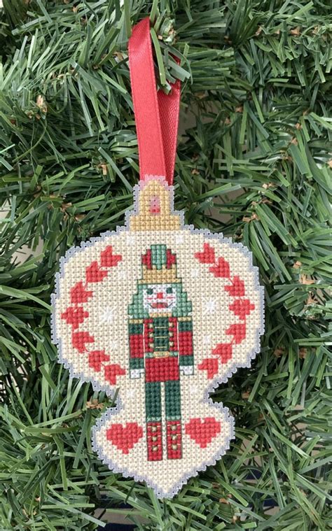 Nutcracker Bauble Cross Stitch Kit Scandi Style Christmas Decoration