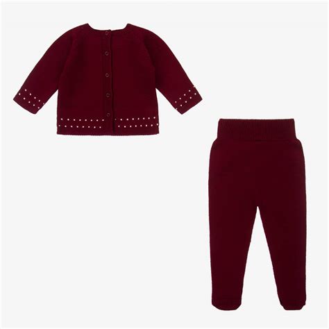 Artesanía Granlei بيبي غرو أكريليك محبوك لون أحمر للأطفال قطعتان