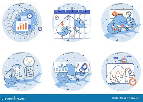 Chameleon Representing Adaptability And Data Analysis In A Modern Design Vector Illustration