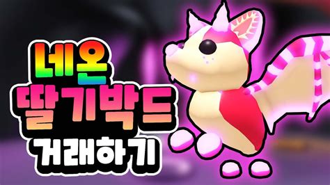 입양하세요 딸기 빛깔 네온으로 빛나는 네온 딸기 박드 거래하기 Youtube