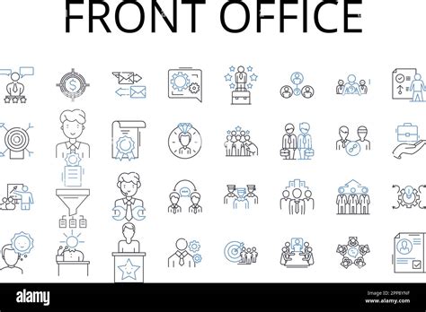 Front Office Line Icons Collection Backstage Area Customer Service