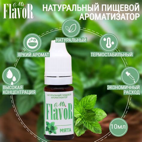 Ароматизатор пищевой Мята 10 мл, Mr.Flavor для тортов десертов выпечки ...