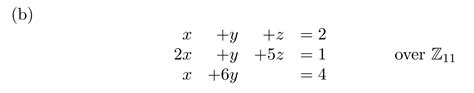solved solve the systems of linear equations over the given