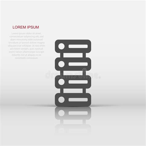 Data Center Icon In Flat Style Server Vector Illustration On White Isolated Background Stock