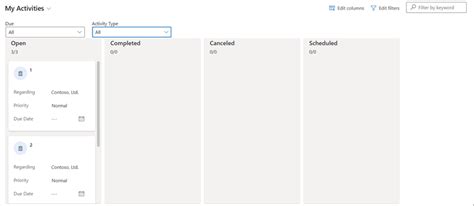Work With Activities In The Kanban View In Dynamics 365 Sales