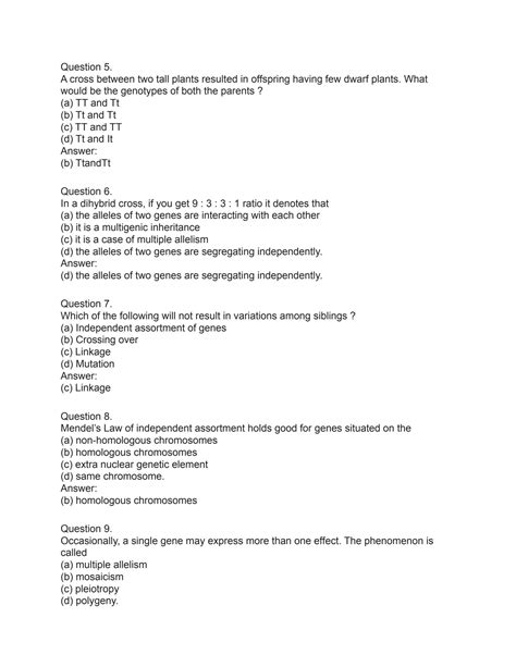 solution principles of inheritance and variation class 12 biology mcqs