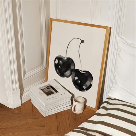 Cherry Wall Art Mon Cheri Wall Art Cherries Poster Trendy Retro Wall Art Cherry Print Cherry
