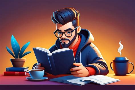 3d Programmer Book And Coffee Vector Illustration Developer Hacker Premium Ai Generated Image