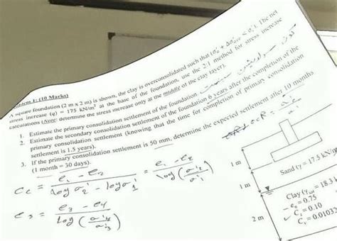 Solved Estimate The Secondary Consolidation Knowing Primary