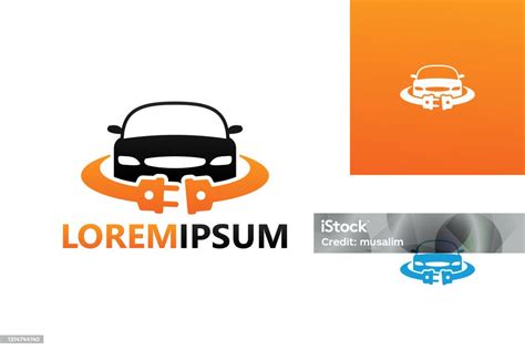 전기 자동차 로고 템플릿 디자인 벡터 엠블럼 디자인 개념 창조적 인 기호 아이콘 로고에 대한 스톡 벡터 아트 및 기타 이미지 로고 전기 자동차 대체 연료 자동차 0명