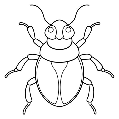 A Coloring Page Of An Junebug With No Color Just Black Lines