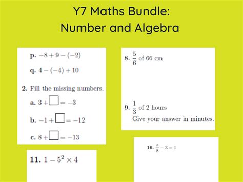 Y7 Maths Bundle Number And Algebra Teaching Resources