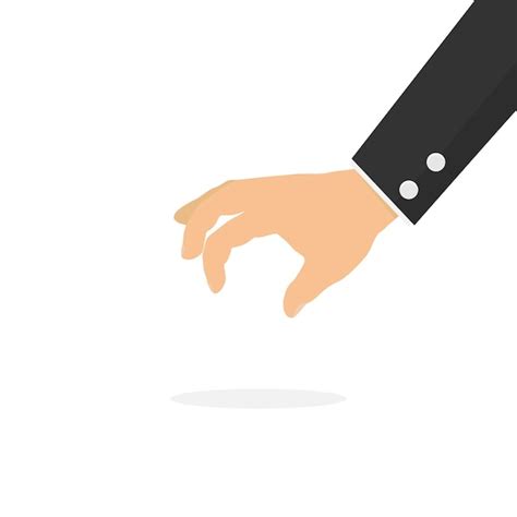 Hand Dressed In A Black Suit Reaching To Pick Up An Object From A Flat