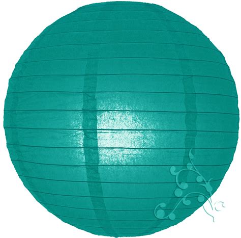 18 Inch Even Ribbed Teal Chinese Lantern