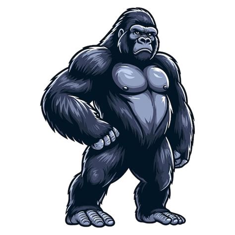 Premium Vector Cute Gorilla Vector Cartoon Illustration