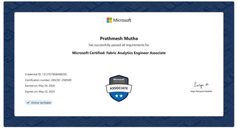 Prathmesh Mutha On Linkedin Just Earned My Microsoft Certified Fabric