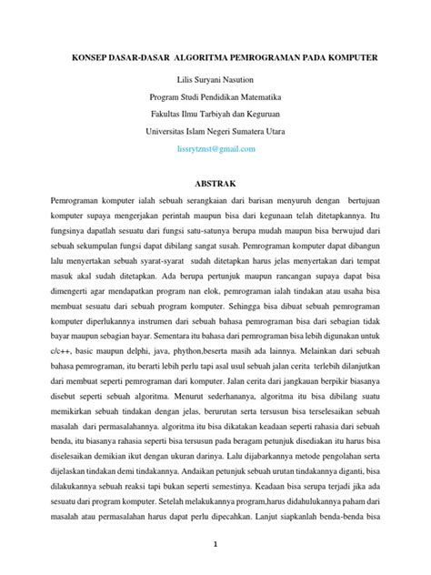 konsep dasar dasar algoritma pemrograman pada komputer pdf