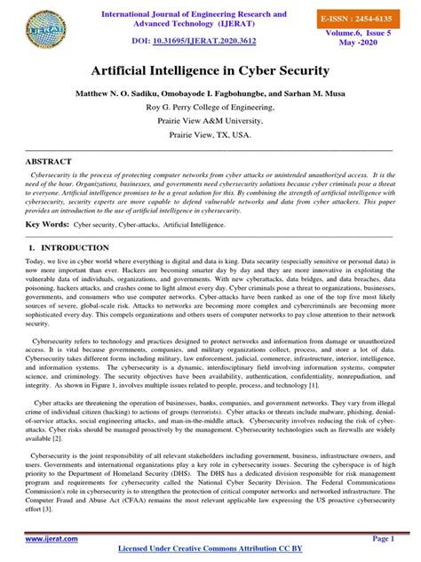 artificial intelligence in cyber security pdf security computer security