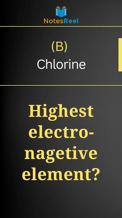 Which Element Has Highest Electronegativity Youtube