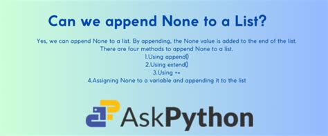 What Is None And How To Append None To A List AskPython
