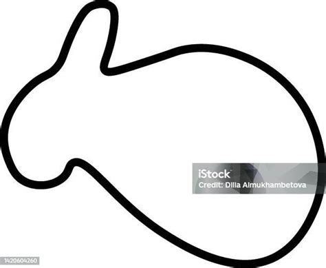 웹 사이트 앱 기사 상점 등에 적합한 벡터 기호 간단한 흑백 일러스트레이션과 편집 가능한 스트로크 토끼의 실루엣의 라인 아이콘 가축에 대한 스톡 벡터 아트 및 기타 이미지