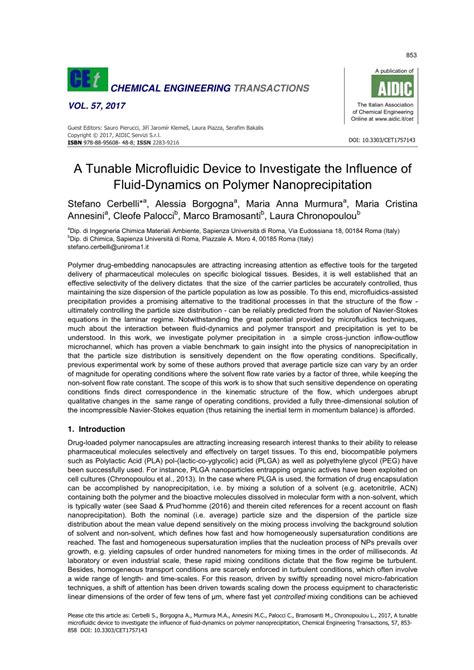 Pdf A Tunable Microfluidic Device To Investigate The Influence Of Fluid Dynamics On Polymer