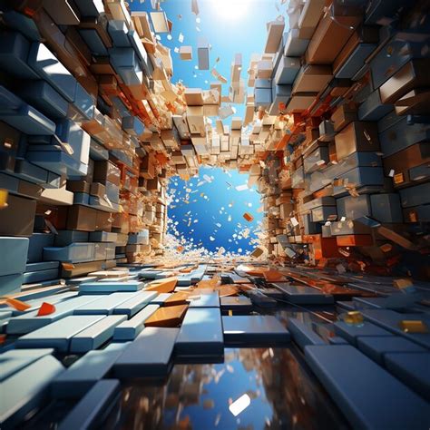 Premium Ai Image Abstract 3d Rendering Of Chaotic Geometric Shapes