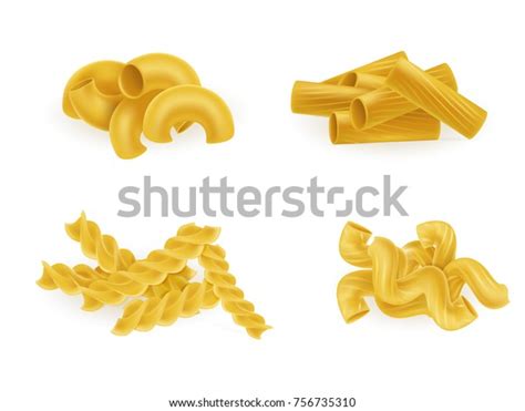 Various Types Shapes Pasta Macaroni Realistic Stock Vector Royalty Free 756735310 Shutterstock