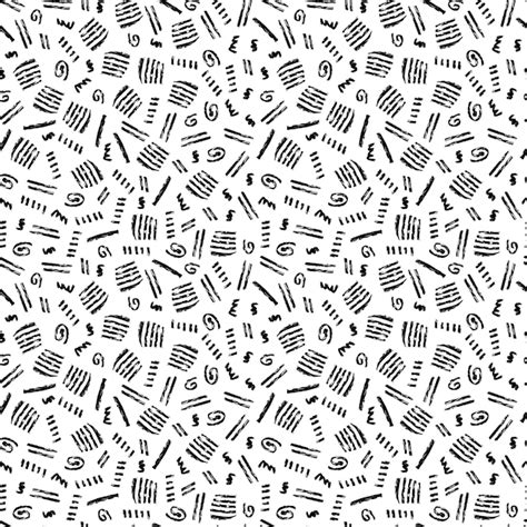 Premium Vector Vector Seamless Pattern With Variou Simple Handdrawn Geometric Shapes On White