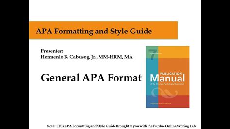 Apa 7th Edition Formatting And Style Guide General Apa Format Youtube