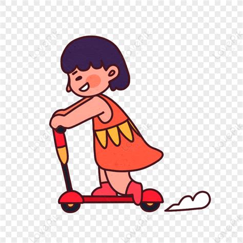 스쿠터 소녀 Png 일러스트 무료 다운로드 Lovepik