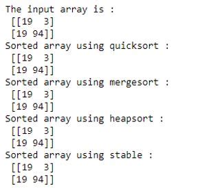 Numpy Sort Parameters Of Numpy Sort With Code Implementation