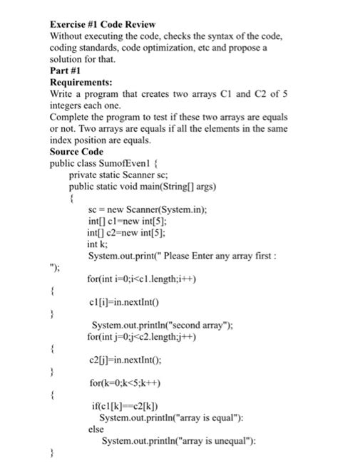 Solved Exercise 1 Code Review Without Executing The Code