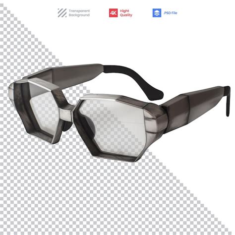 Stylish Black Frame Clear Lens Glasses Premium Ai Generated Psd