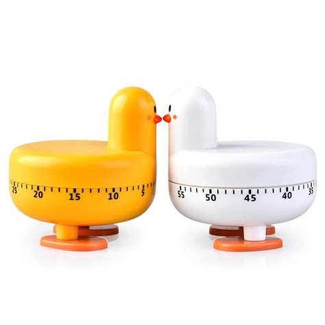 Kitchen Mechanical Timer Babes Mini Lovely Duck Appearance Rotatable Time Reminder Yellow