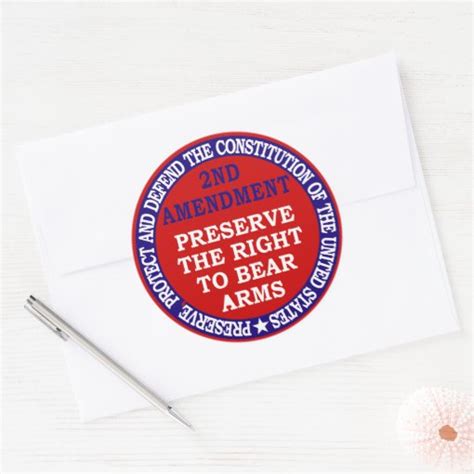 2nd Amendment Circle Round Sticker Zazzle