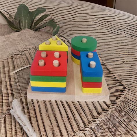 Erenjoys Geometric Shape Stacker Square Learn Shapes And Colors